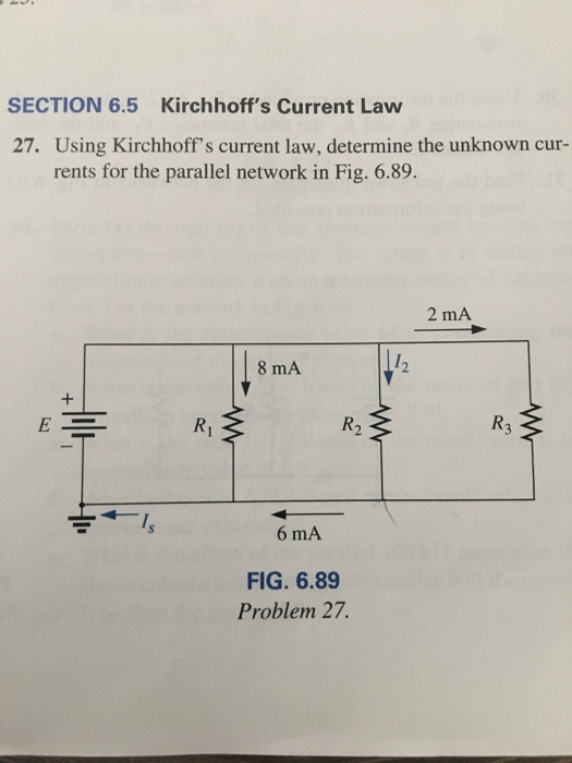 Solved Using Kirchhoff's current law, determine the unknown | Chegg.com