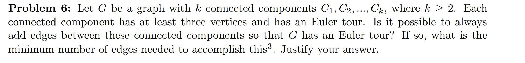 Solved Problem 6: Let G be a graph with k connected | Chegg.com