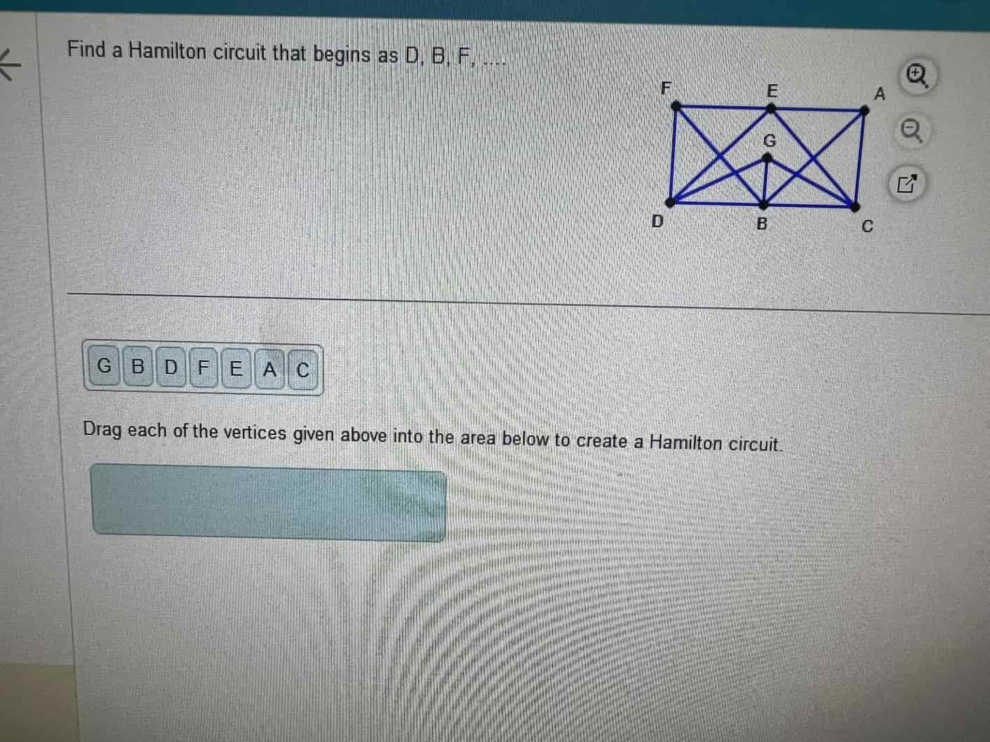 Solved Find a Hamilton circuit that begins as D, B, F, Drag | Chegg.com