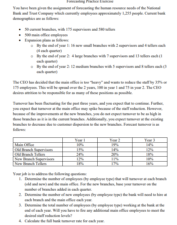 Solved Forecasting Practice Exercise You have been given the | Chegg.com