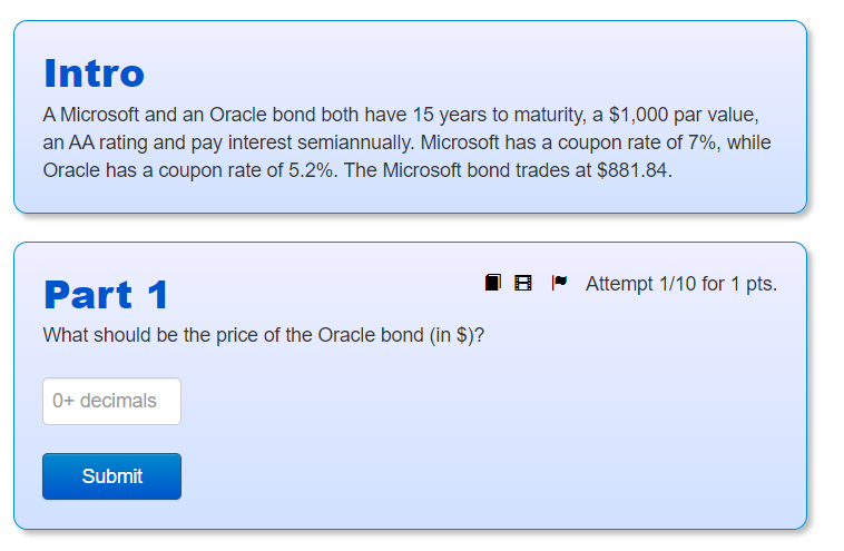 Solved Intro A Microsoft and an Oracle bond both have 15 | Chegg.com