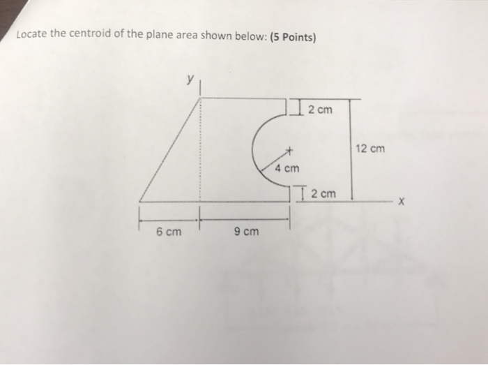 Solved Locate the centroid of the plane area shown below: | Chegg.com