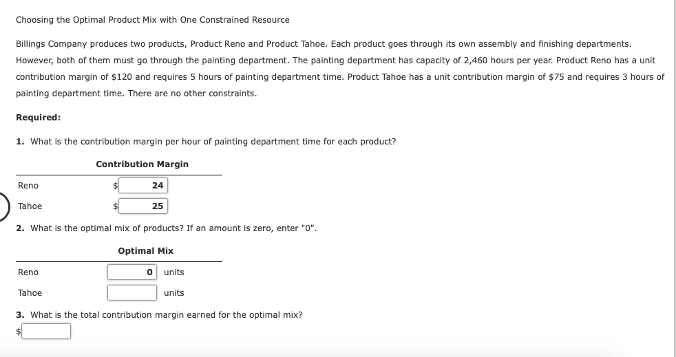 Solved Choosing the Optimal Product Mix with One Constrained | Chegg.com Solved Choosing the Optimal Product Mix with One Constrained | Chegg.com