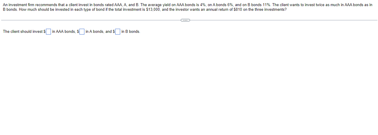 Solved B bonds. How much should be invested in each type of | Chegg.com