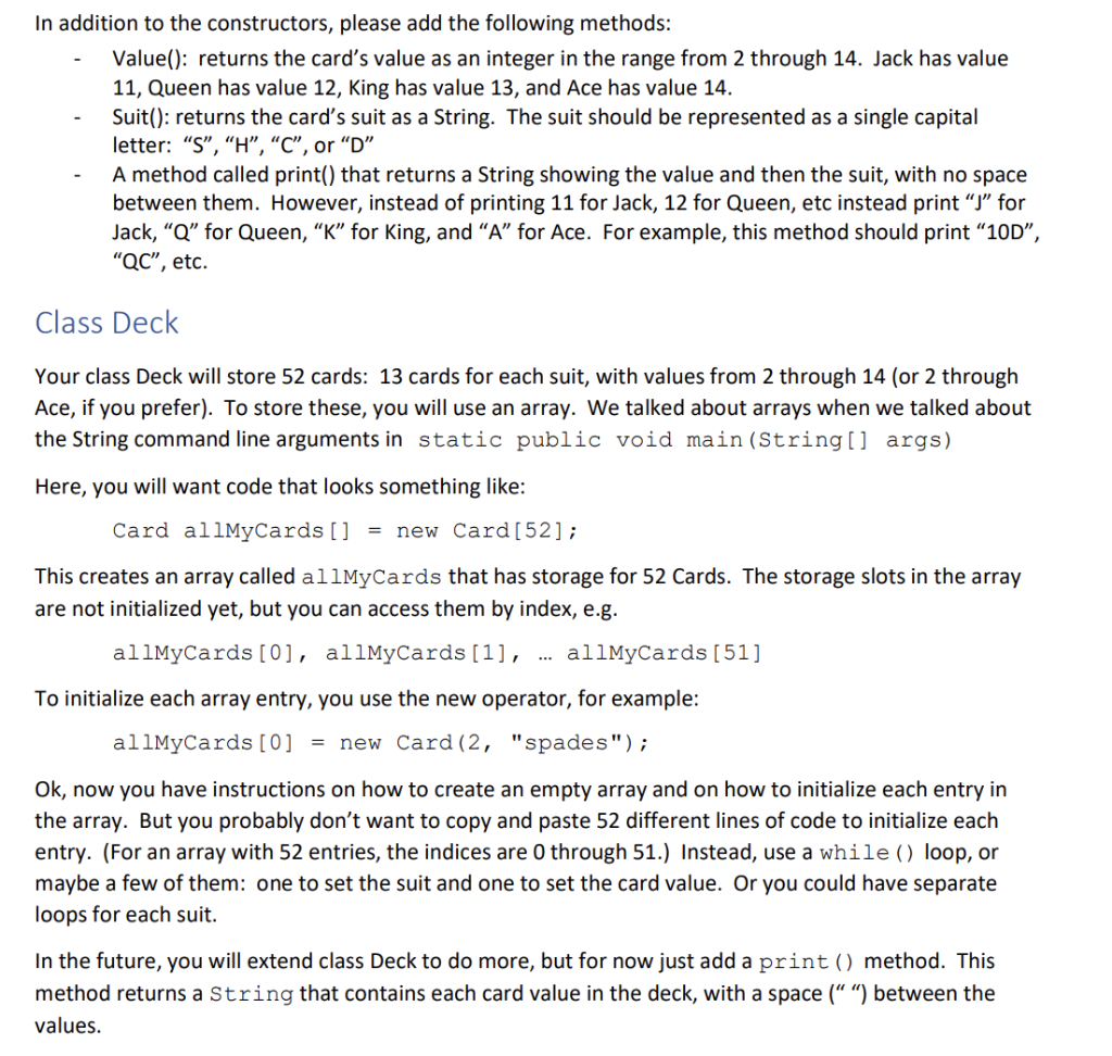 Solved Classes for you to design First, please create a | Chegg.com