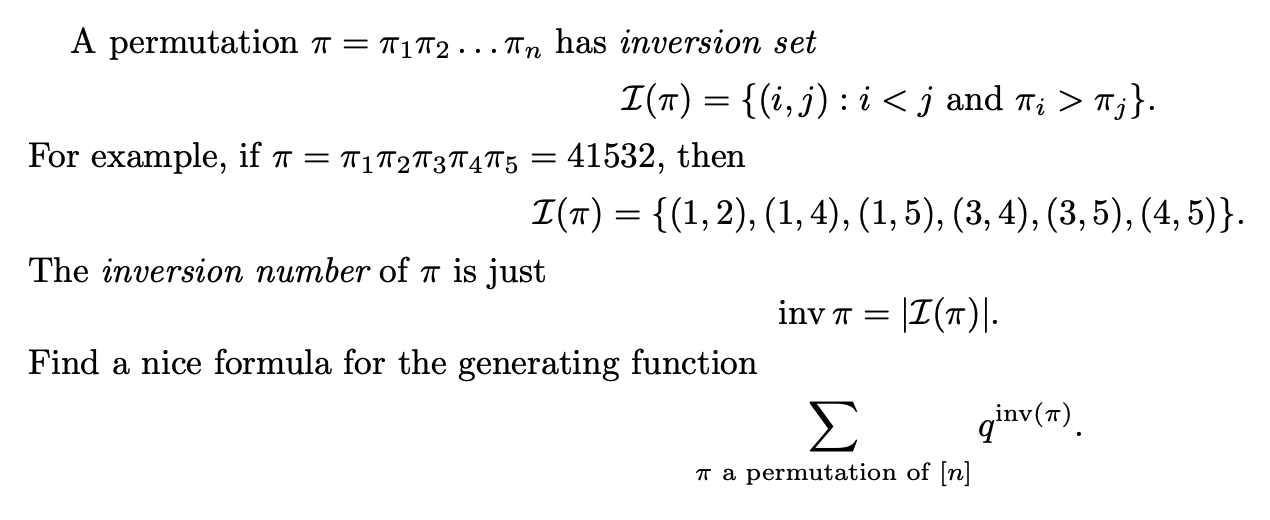 Solved A permutation π=π1π2…πn has inversion set | Chegg.com