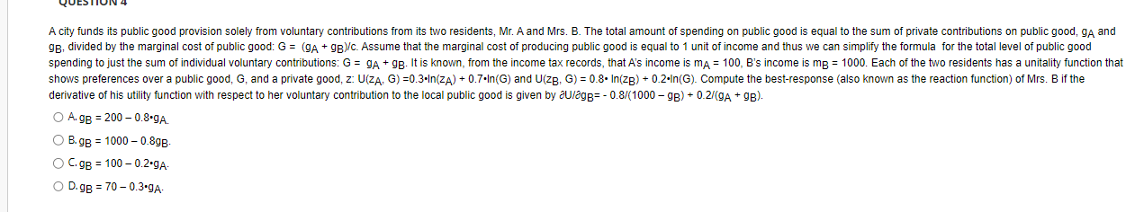 Solved Derivative Of His Utility Function With Respect To