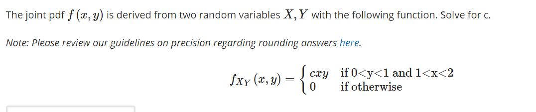 Solved The joint pdf f (x,y) is derived from two random | Chegg.com