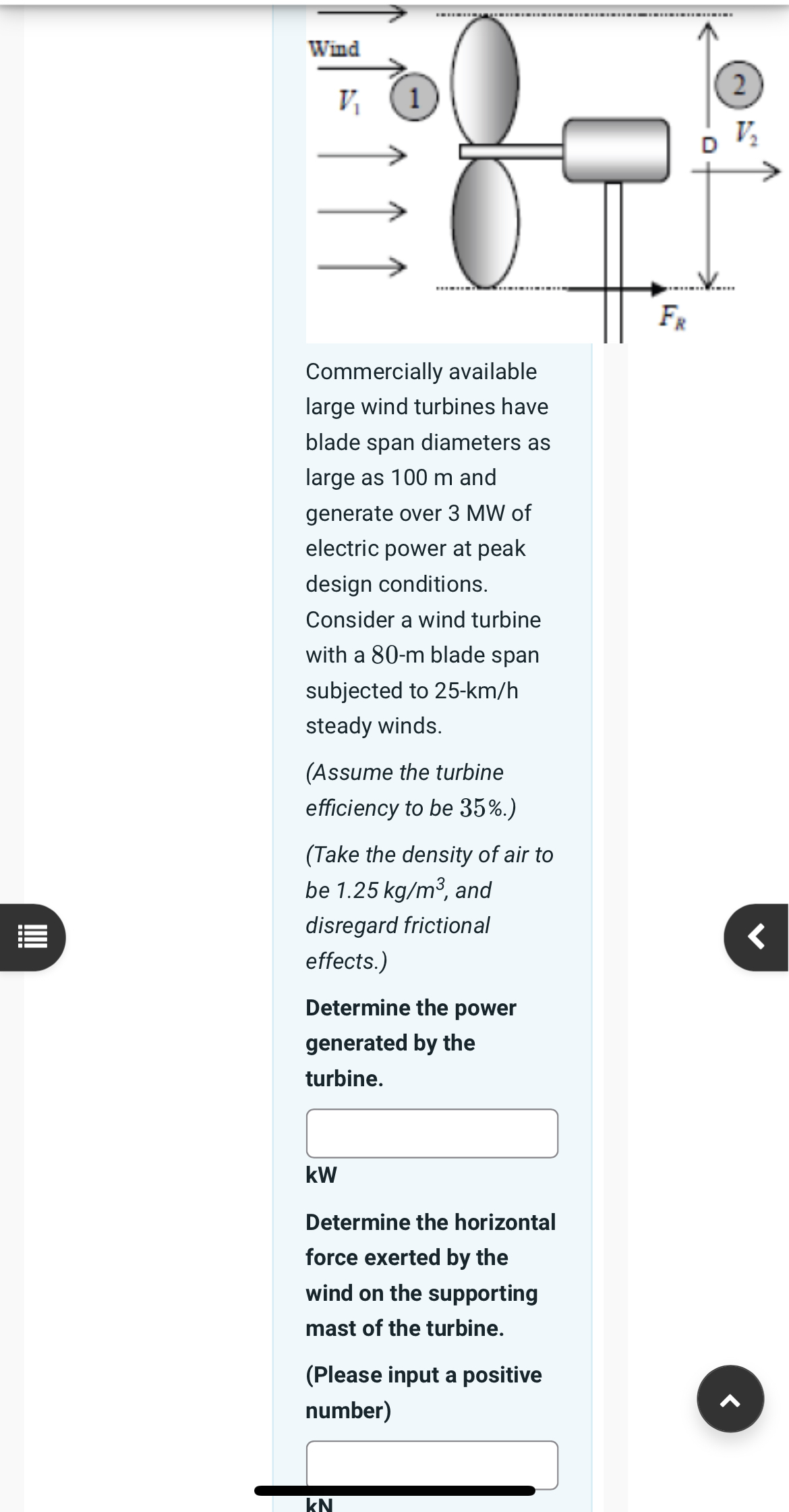 Solved Commercially available large wind turbines have blade | Chegg.com