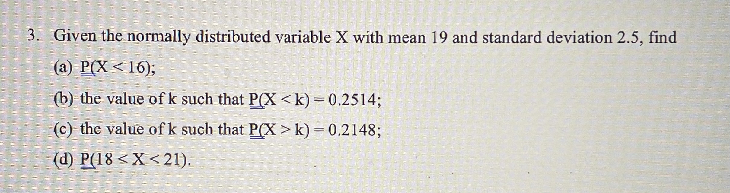 Solved Given the normally distributed variable x ﻿with mean | Chegg.com