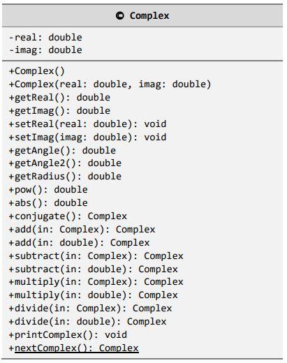 Problem 1 Create The Class Complex That Includes The 