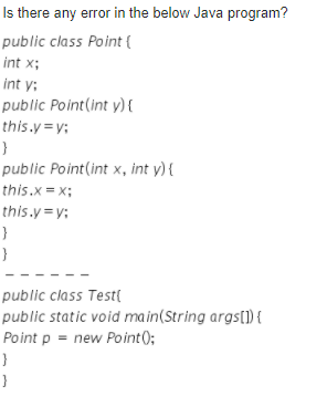 Solved Is there any error in the below Java program? public | Chegg.com