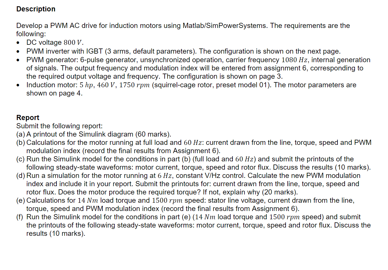Solved Develop a PWM AC drive for induction motors using | Chegg.com