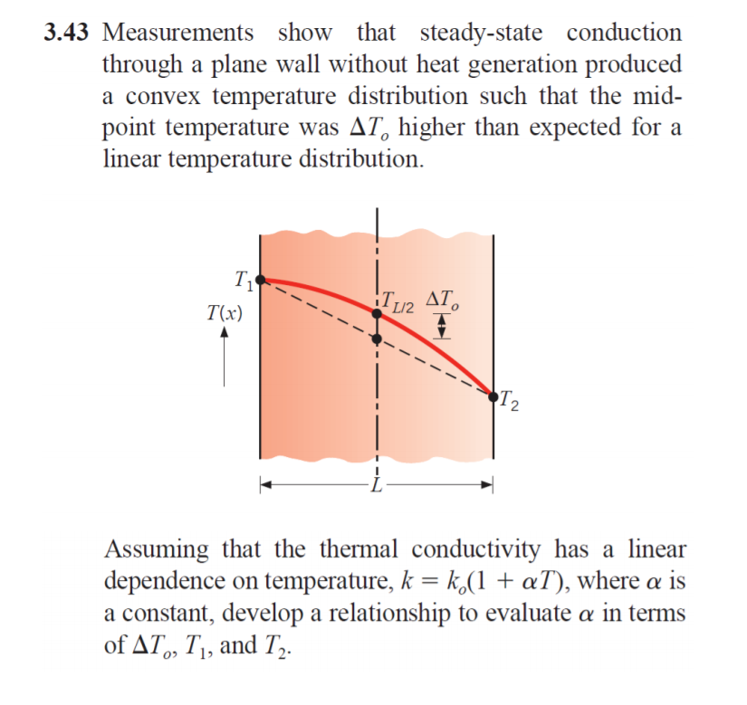Solved 3 43Measurements Show That Steady state Conduction Chegg