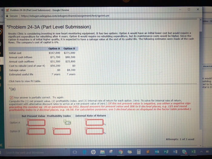Solved WProblem 24-3A (Part Level Submission) -Google Chrome | Chegg.com