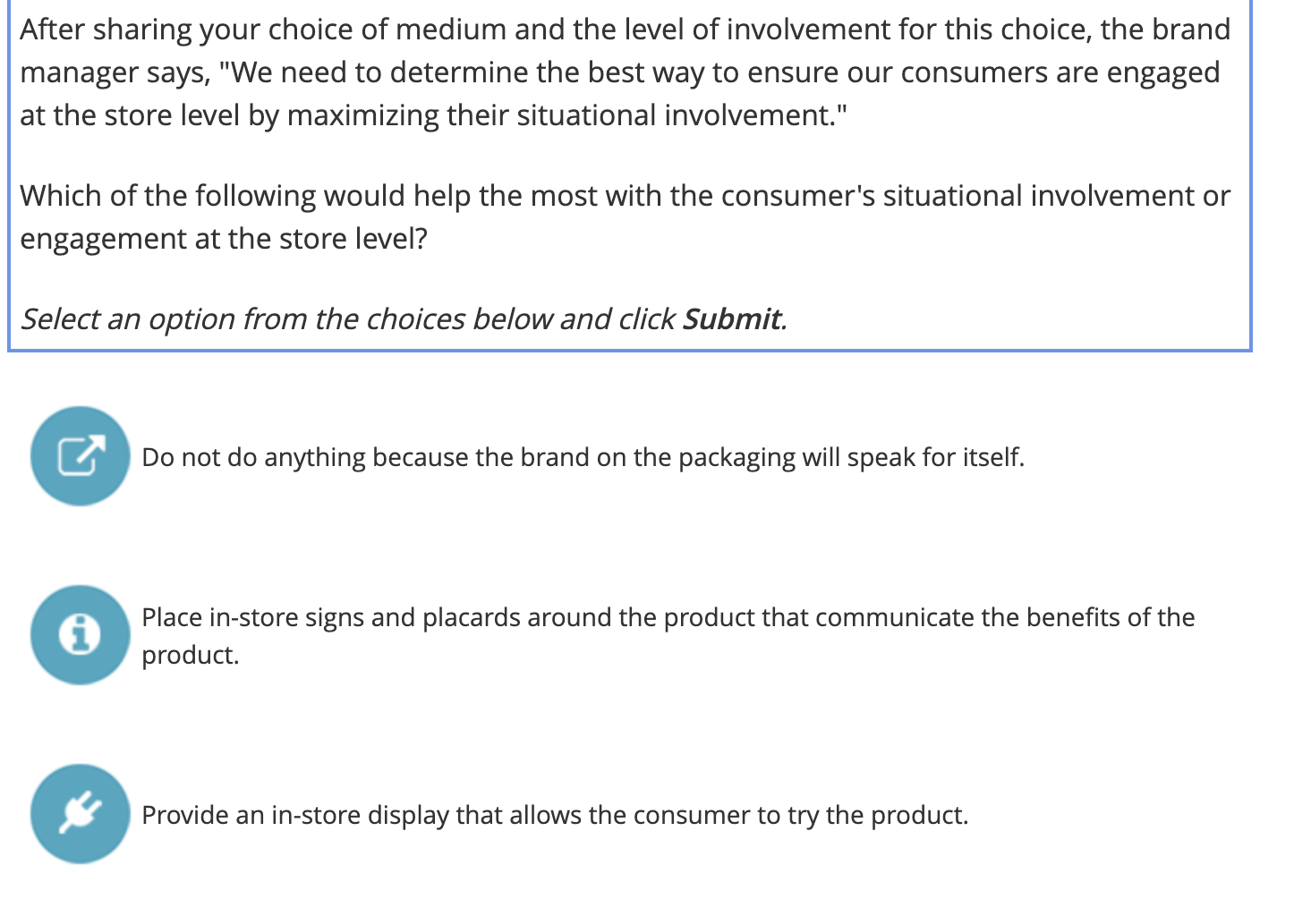 Solved After sharing your choice of medium and the level of | Chegg.com