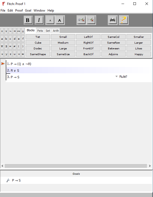 Solved F Fitch: Proof 1 File Edit Proof Goal Window Help →n | Chegg.com