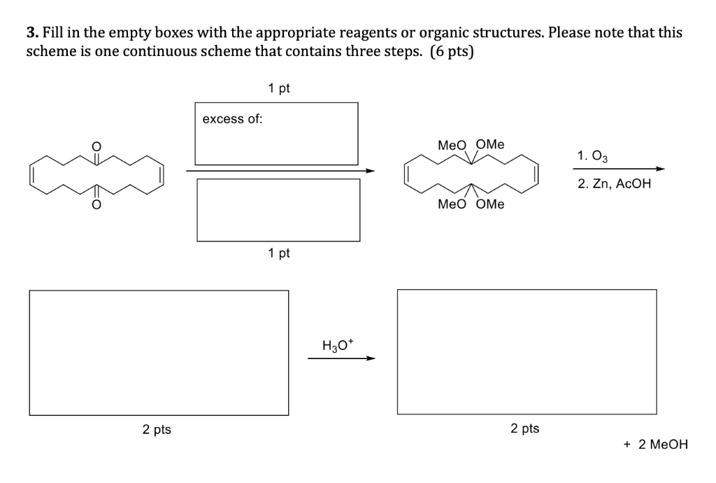 Solved Fill in the empty boxes with the appropriate reagents | Chegg.com