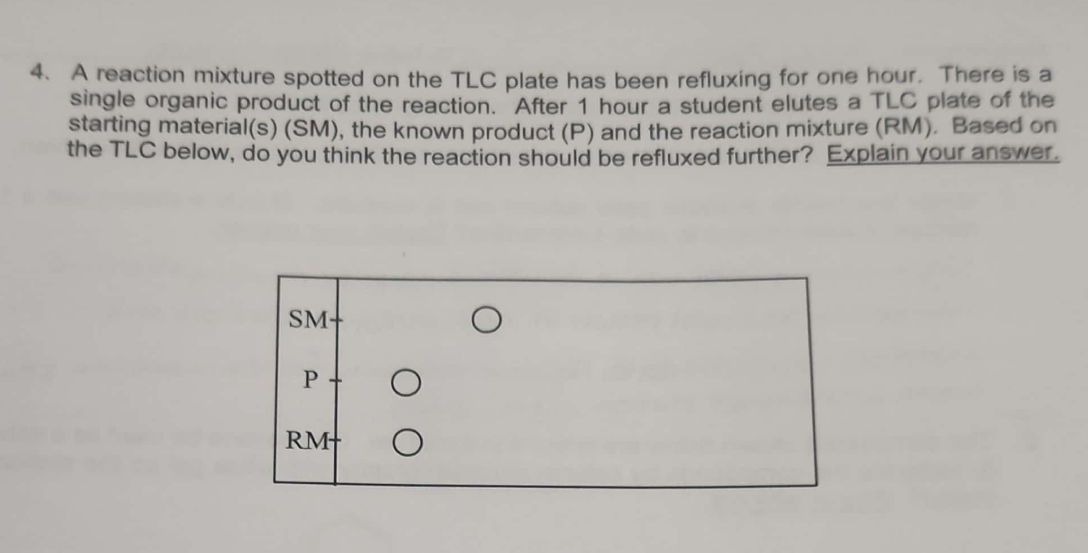 Solved 4 A Reaction Mixture Spotted On The Tlc Plate Has