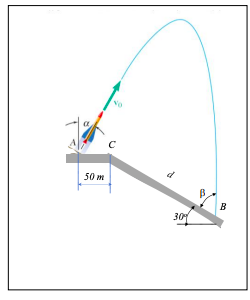 Solved 1) The model rocket is launched from A with an | Chegg.com