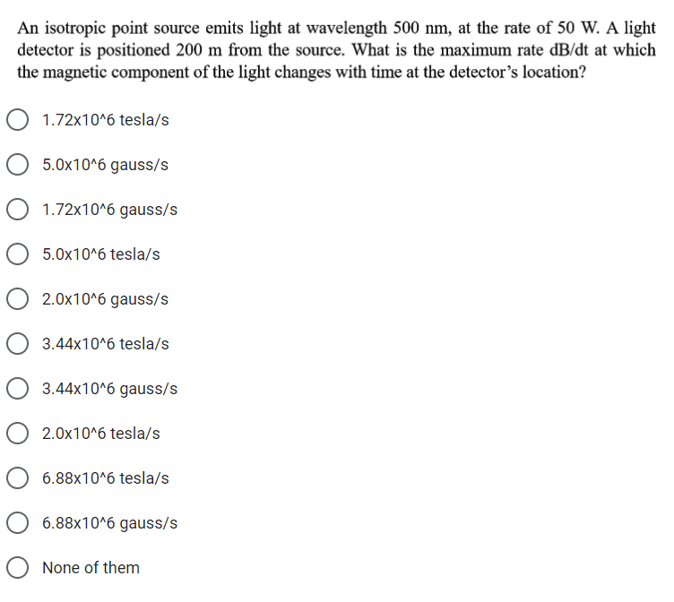 Solved An isotropic point source emits light at wavelength | Chegg.com