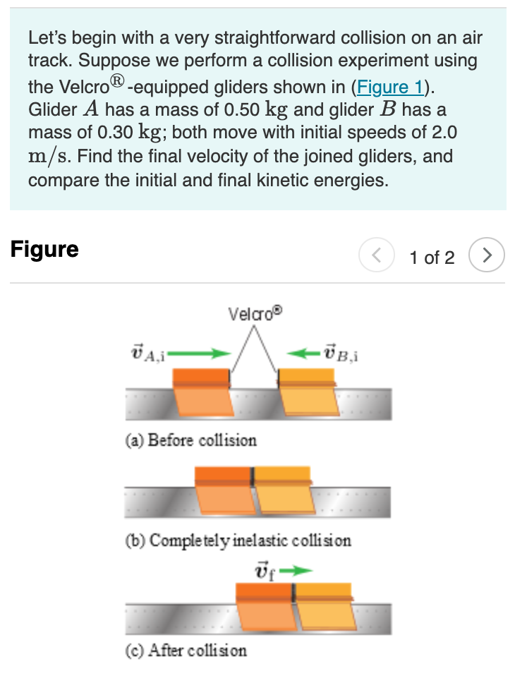 Solved Let's begin with a very straightforward collision on | Chegg.com