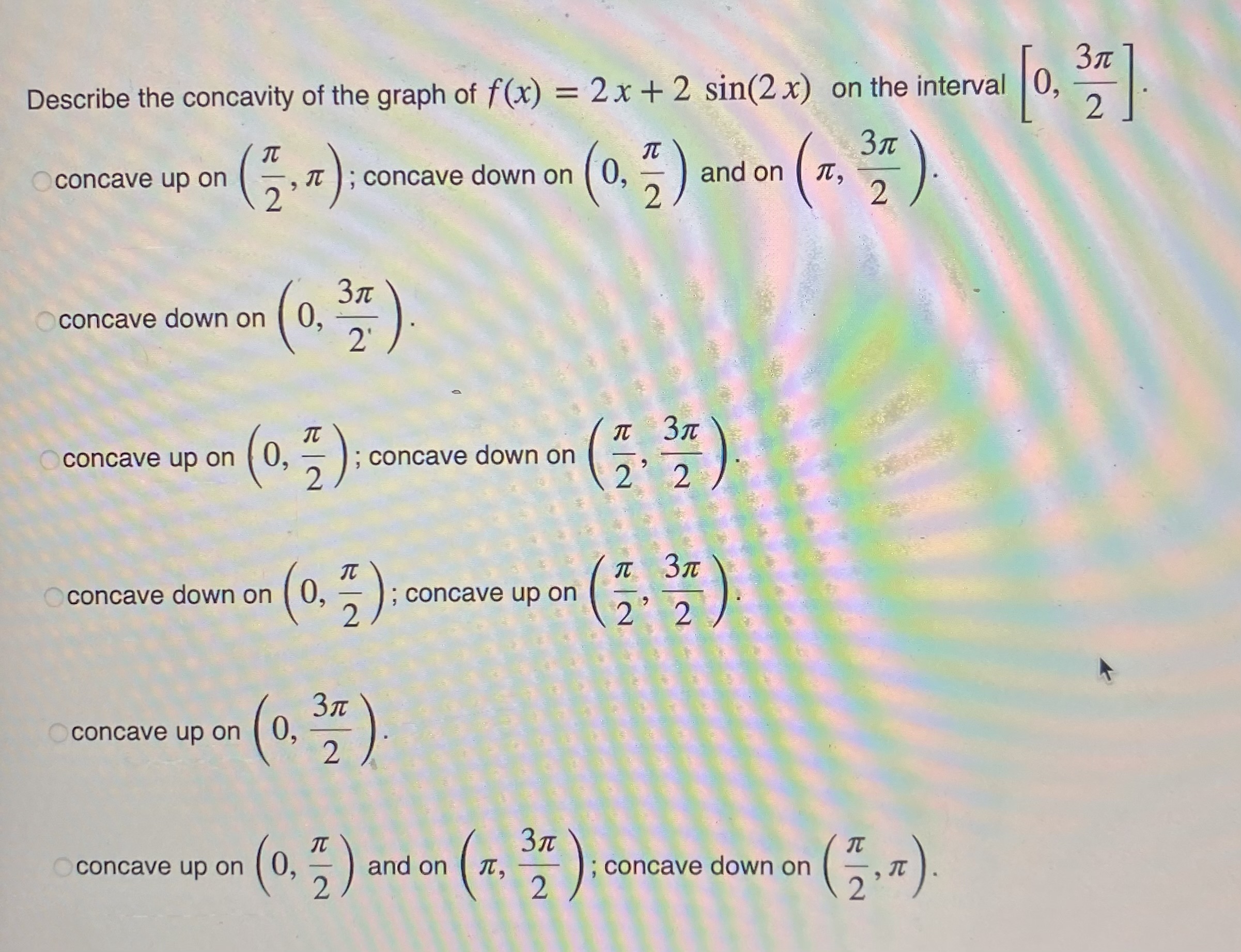 Solved Describe the concavity of the graph of | Chegg.com