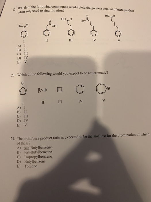 Solved eh of the following compounds would yield the | Chegg.com