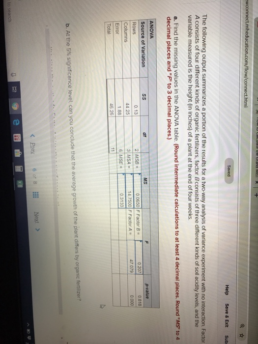 Solved Help Save & Exit Sub The following output summarizes | Chegg.com