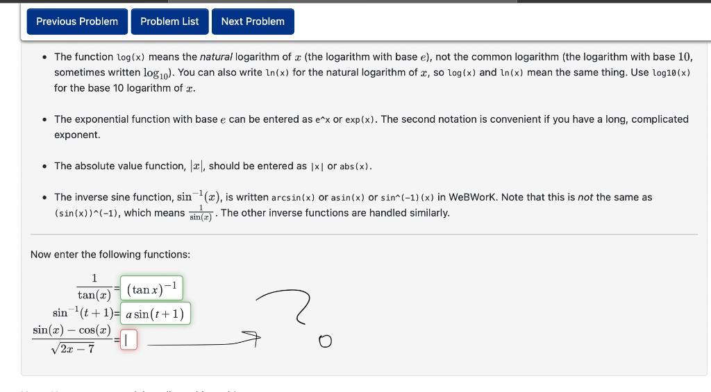 Solved - The function log(x) means the natural logarithm of | Chegg.com