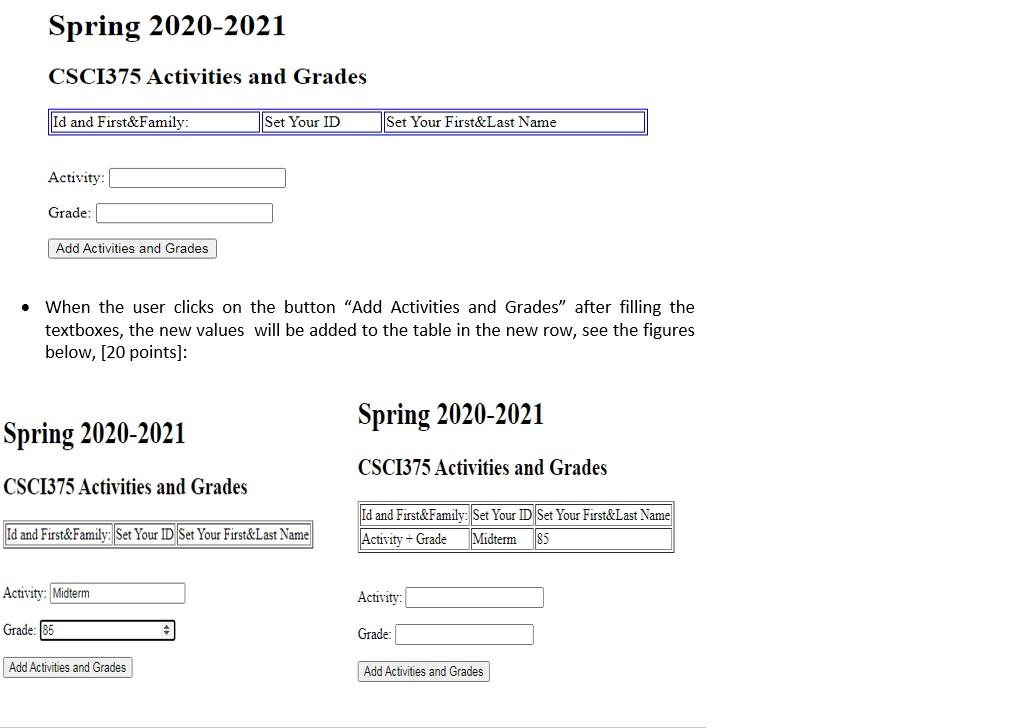 Solved Given The Following Html File