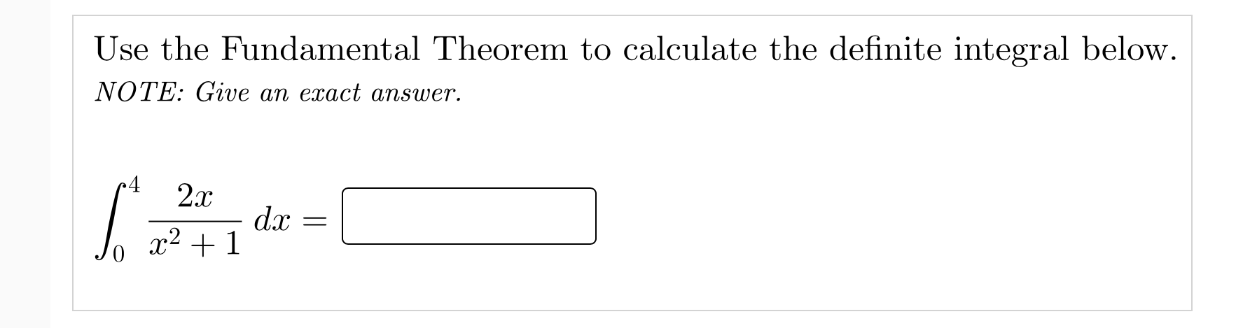 Solved Use the Fundamental Theorem to calculate the definite | Chegg.com