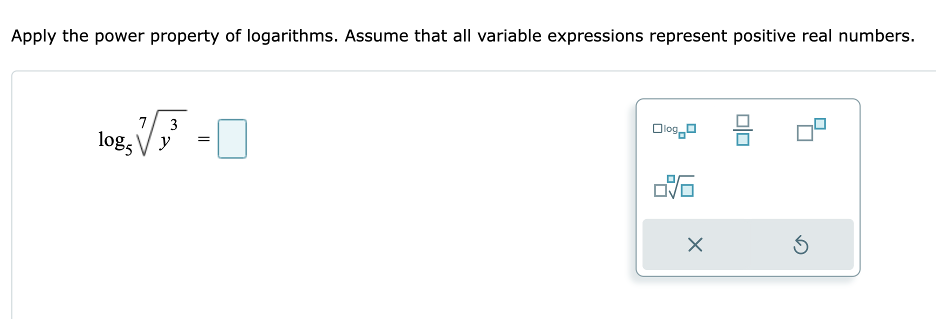 Solved Apply the power property of logarithms. Assume that | Chegg.com
