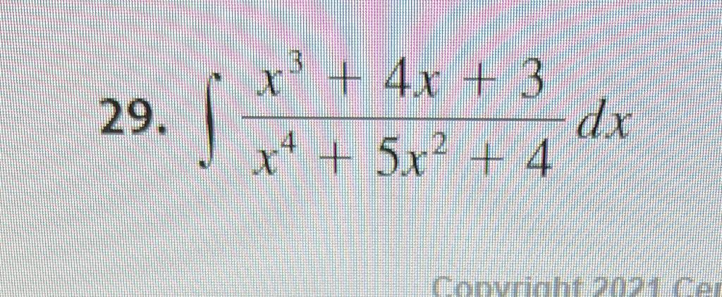 Solved ∫x4+5x2+4x3+4x+3dx | Chegg.com