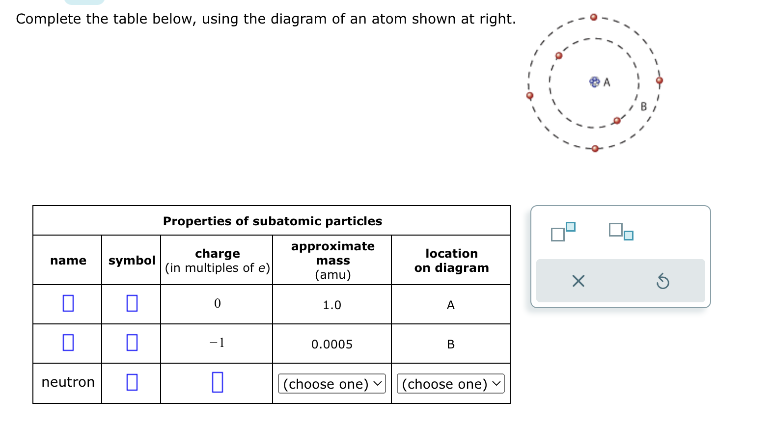 Solved Complete the table below, using the diagram of an | Chegg.com