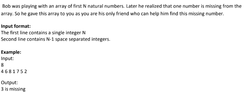 Solved Bob was playing with an array of first N natural | Chegg.com