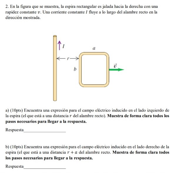 2. En la figura que se muestra, la espira rectangular | Chegg.com