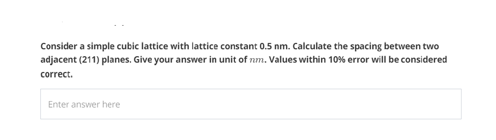 Solved Consider a simple cubic lattice with lattice constant | Chegg.com