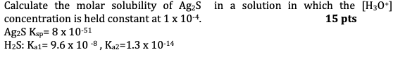 Solved Calculate the molar solubility of Ag2S in a solution | Chegg.com