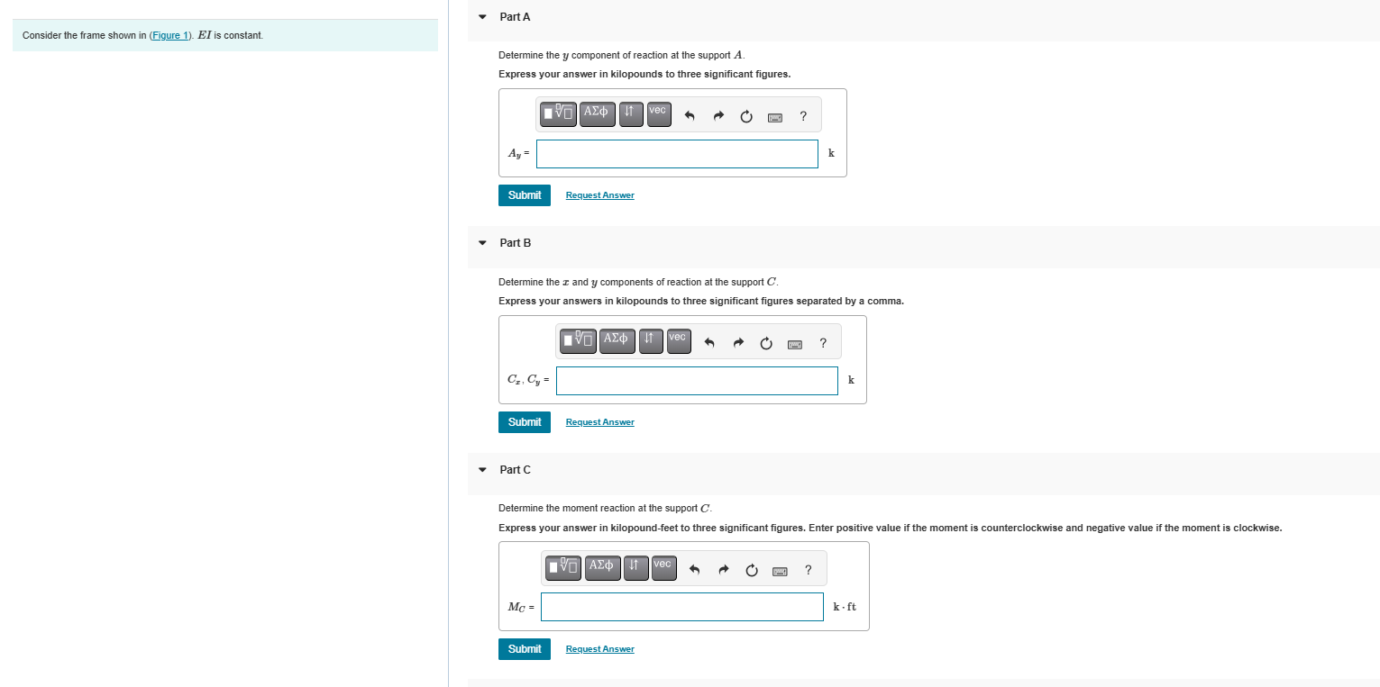 Solved Determine the y ﻿component of reaction at the support | Chegg.com