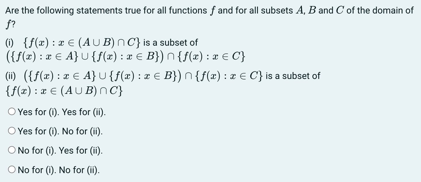Solved Are the following statements true for all functions f | Chegg.com