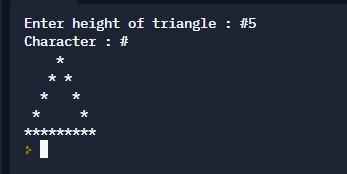 Solved # getting input of height n = int(input("Enter height | Chegg.com