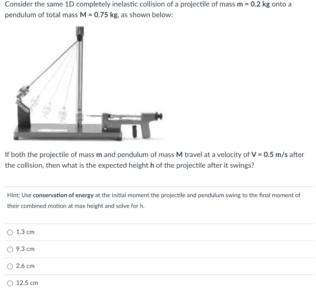 Solved Consider the same 1D completely inelastic collision | Chegg.com