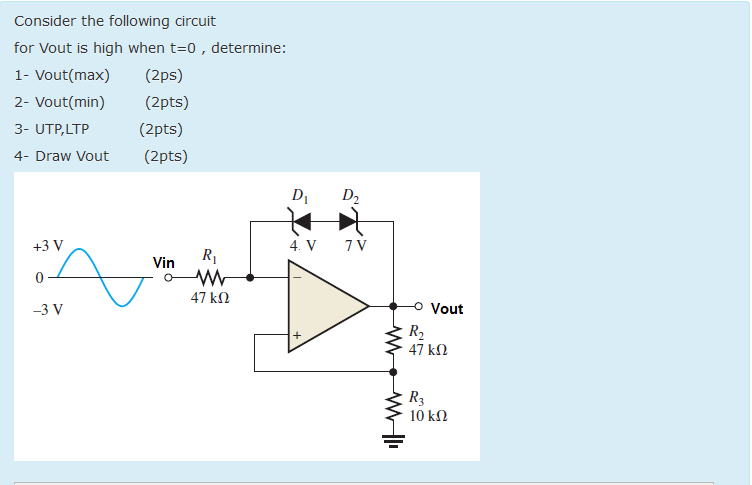 Solved Consider the following circuit for Vout is high when | Chegg.com