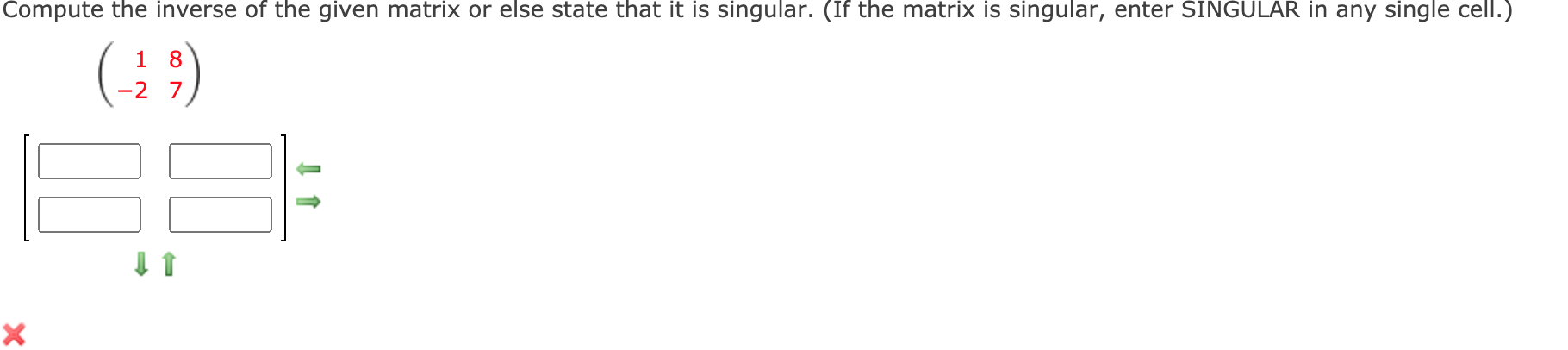 Solved Compute the inverse of the given matrix or else state | Chegg.com