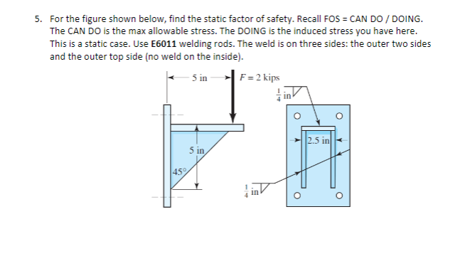 Solved 5. For the figure shown below, find the static factor | Chegg.com