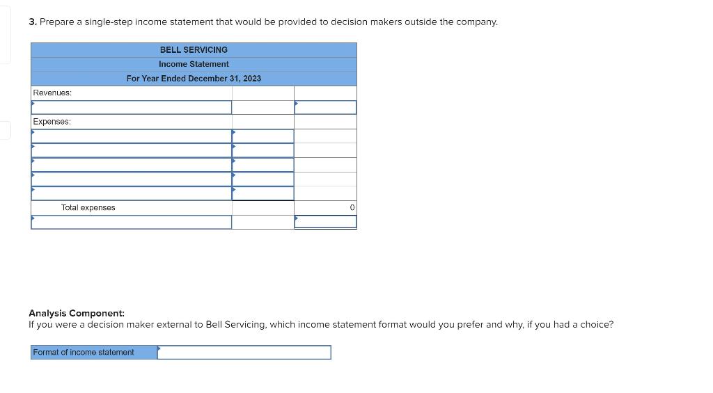 Solved The following adjusted trial balance for Bell | Chegg.com