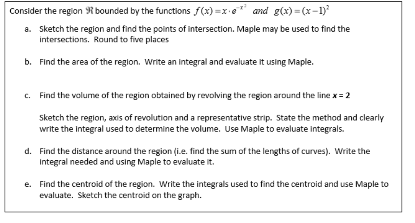 Solved Consider the region ℜ bounded by the functions | Chegg.com