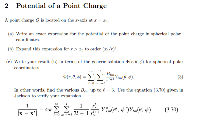 Solved 2 Potential of a Point Charge A point charge Q is | Chegg.com